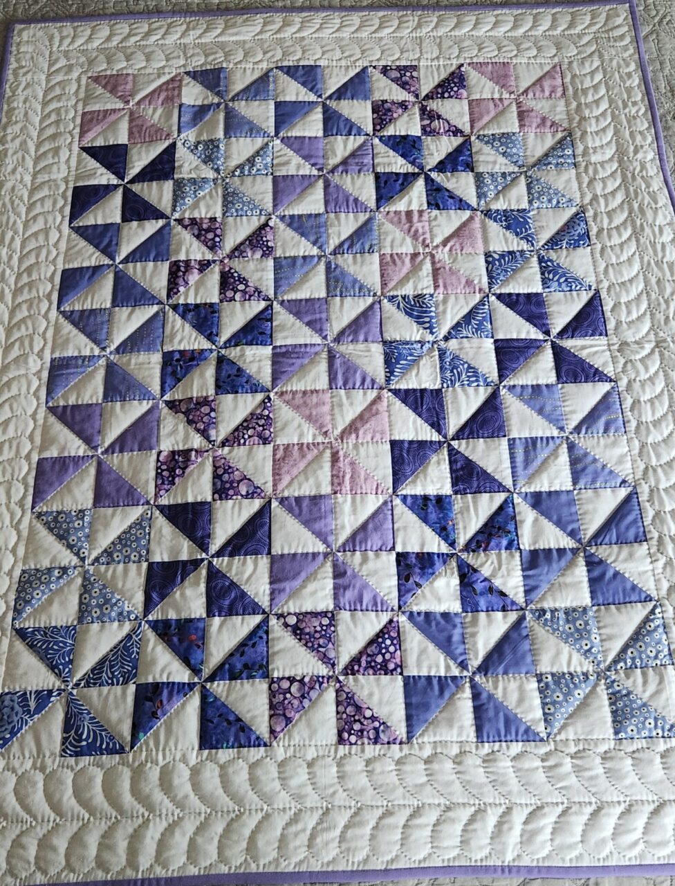 Periwinkle and White Pinwheel Quilt | Connie Lapp Quilts